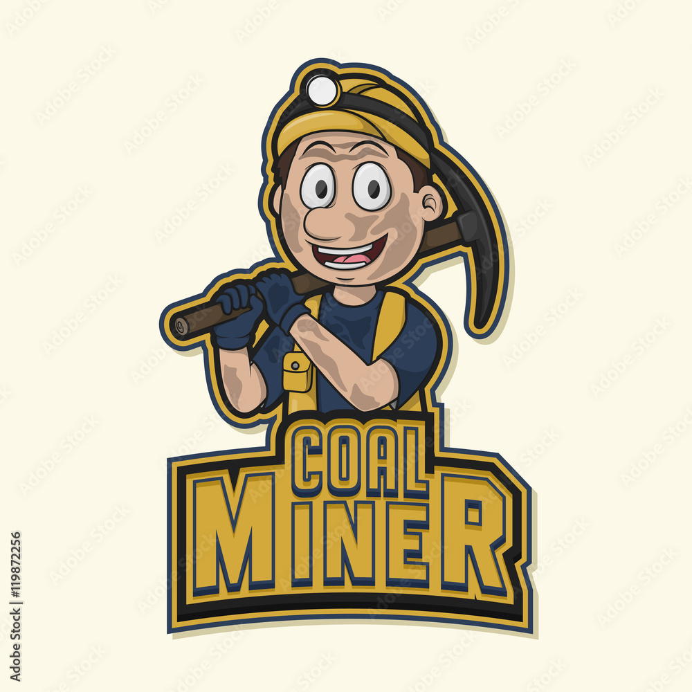 coal miner logo illustration design Stock Vector | Adobe Stock