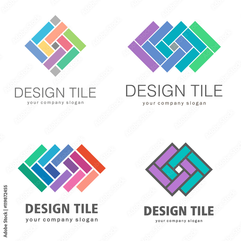 Set of logos of ceramic tiles. Design tile Stock Vector | Adobe Stock