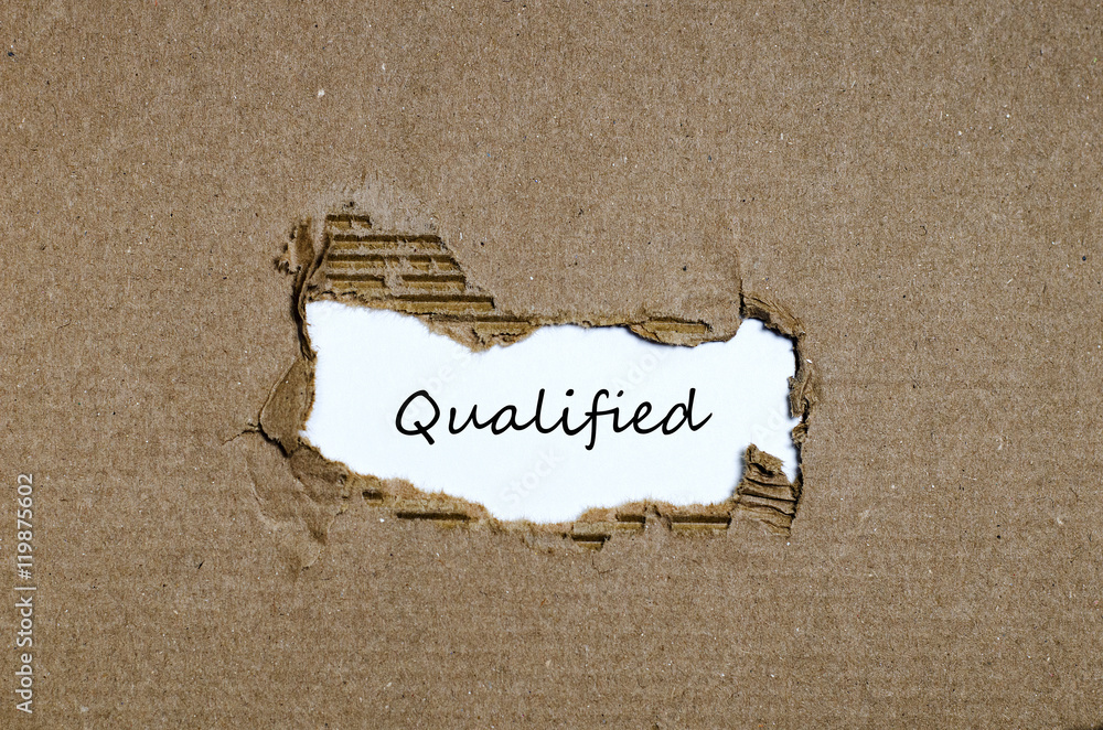 Poster The word qualified appearing behind torn paper – Wall Art ...