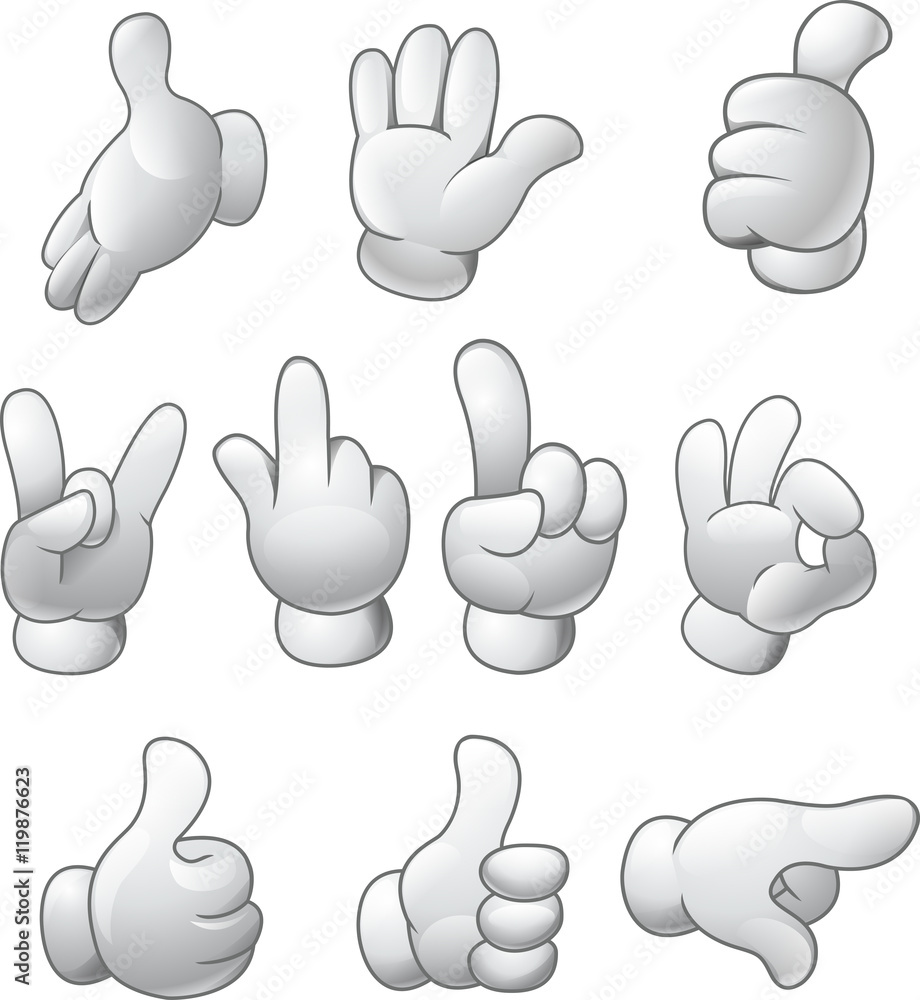 Cartoon hands isolated on white background Stock Vector | Adobe Stock