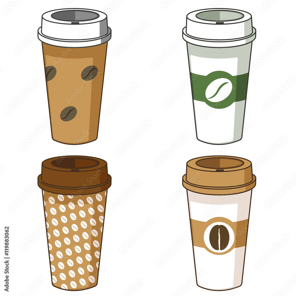 Take away coffee cup illustration set Stock Vector | Adobe Stock