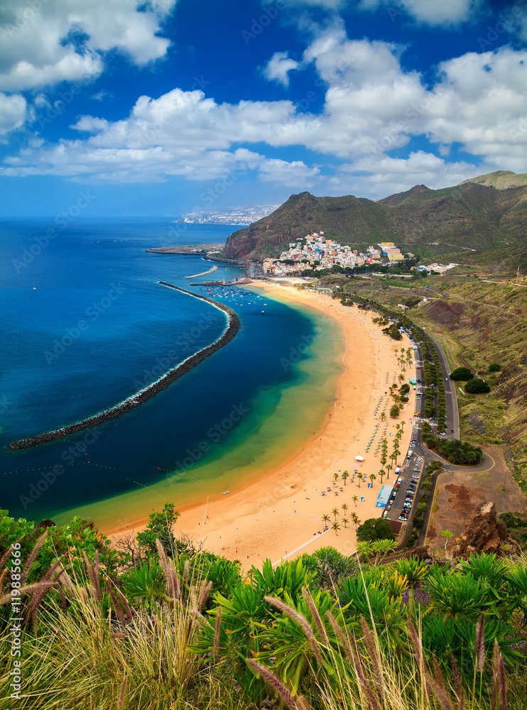view of the beach Playa de Las Teresitas Stock Photo | Adobe Stock
