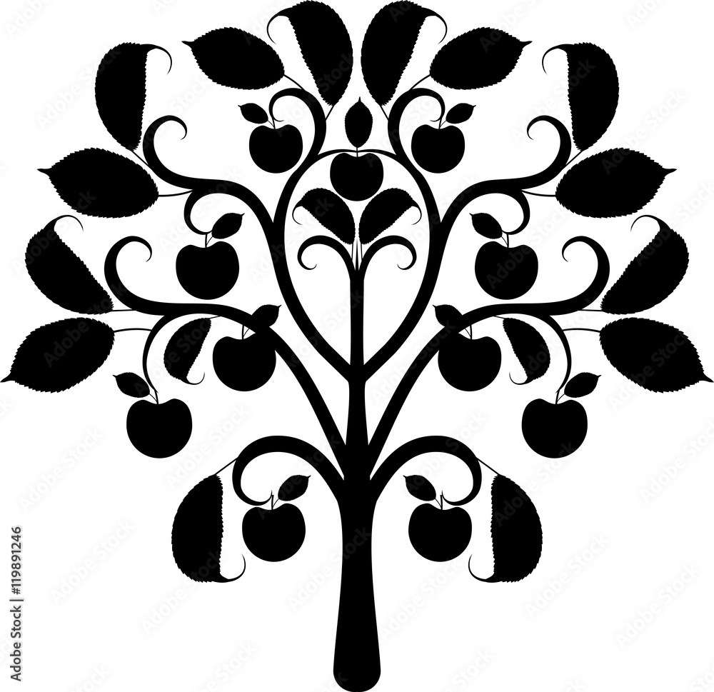 Fruit Tree Silhouette