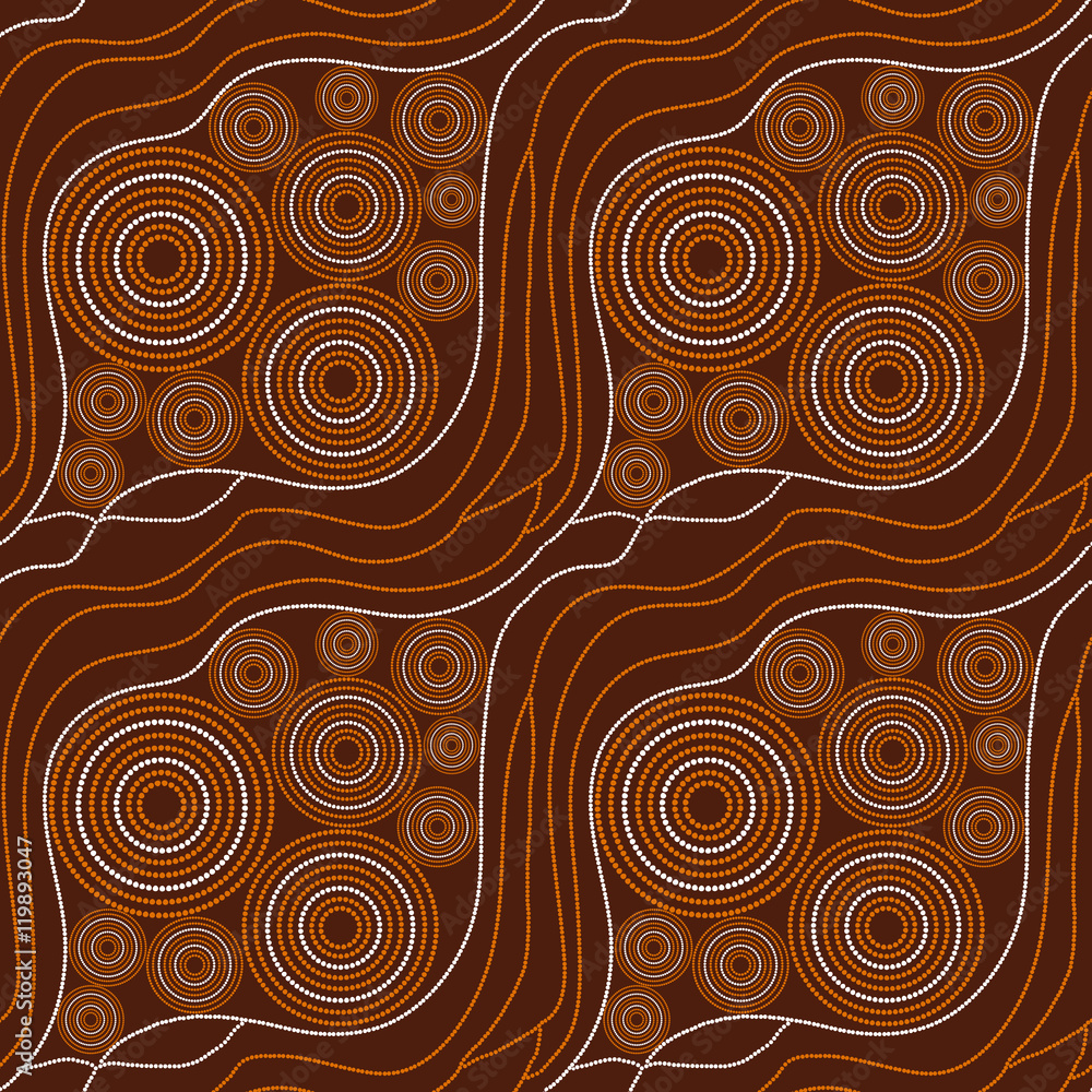 Australian tribes pattern vector seamless. Aboriginal art print with ...