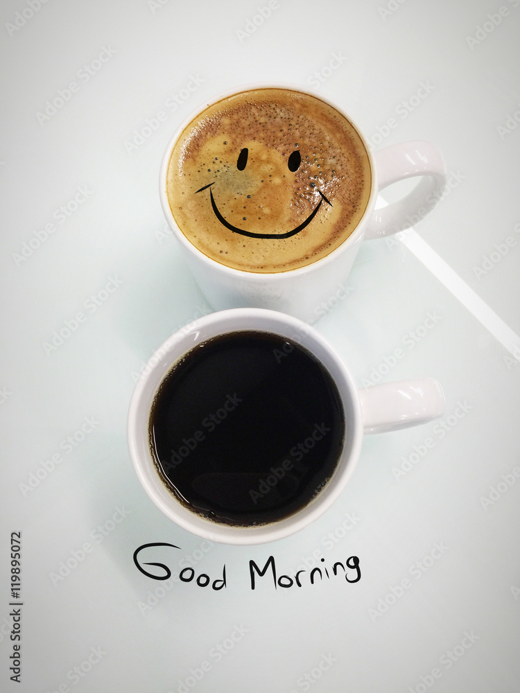 Cute good morning coffee cup Stock Photo | Adobe Stock