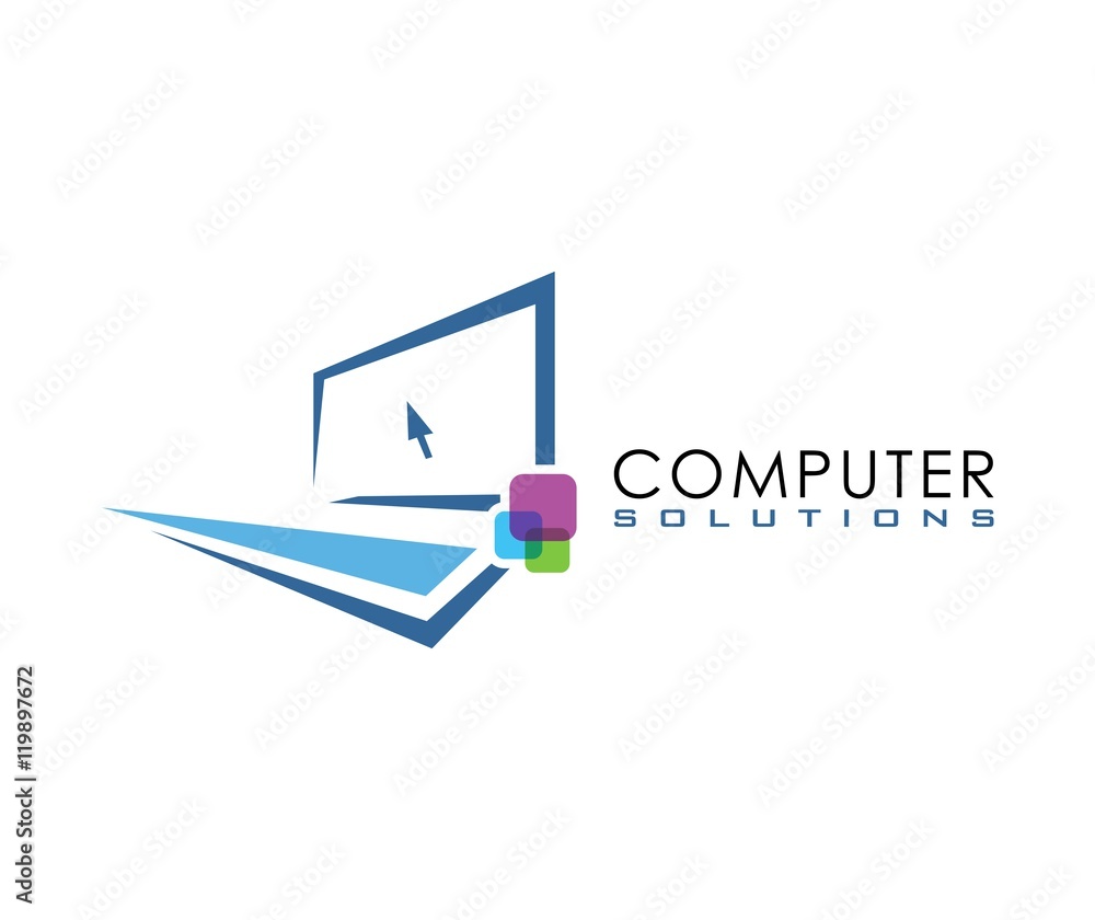 Computer logo Stock Vector | Adobe Stock