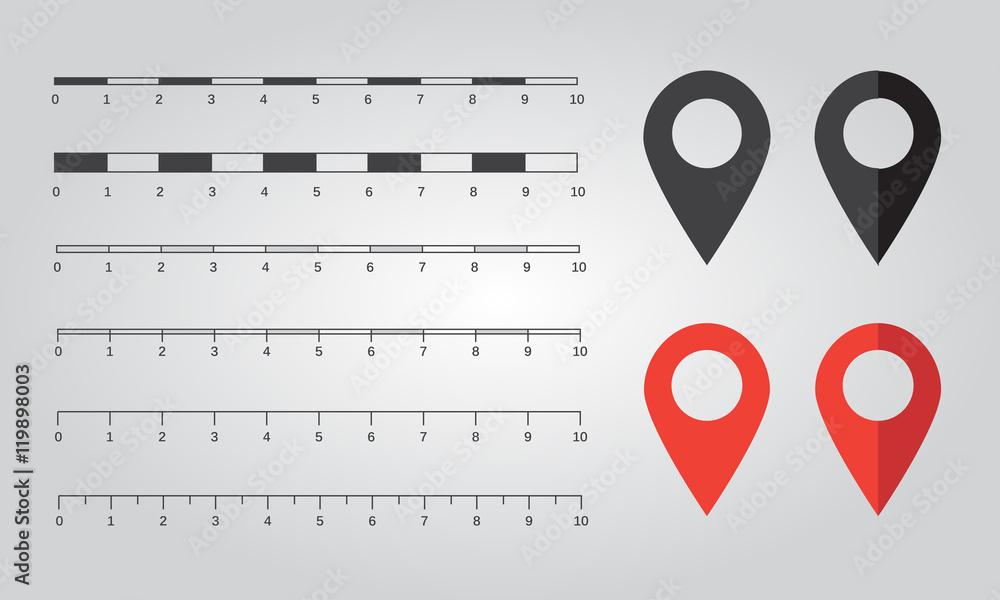 Vector map scales graphics Stock Vector | Adobe Stock