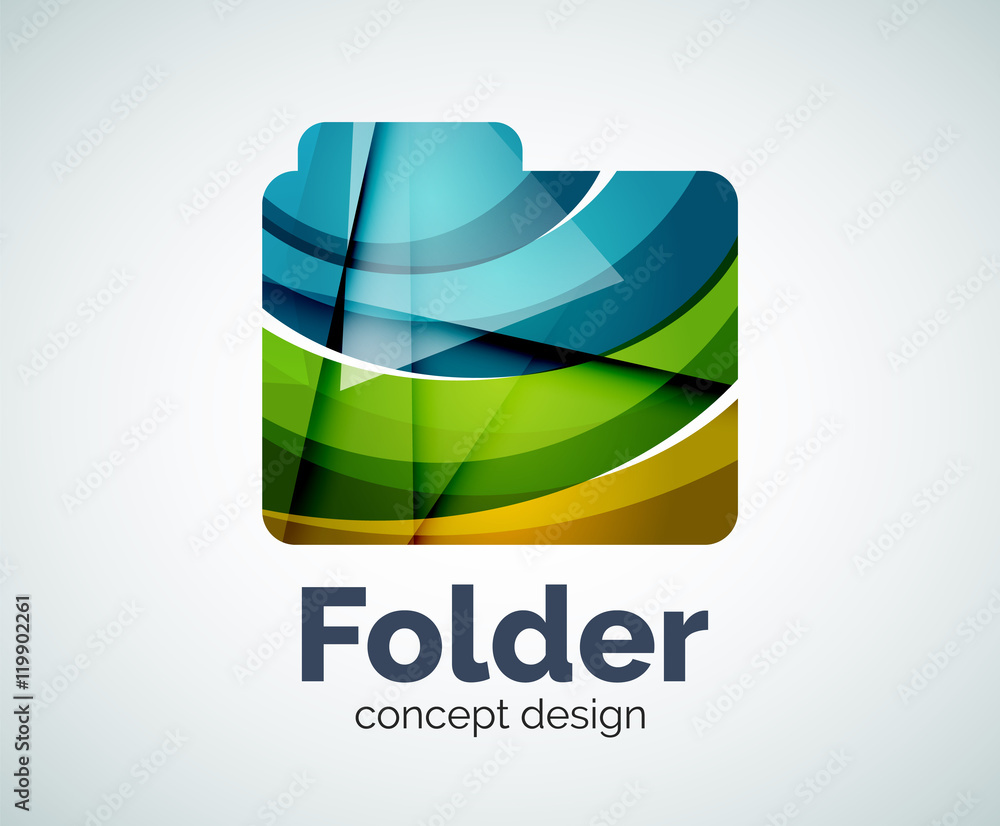 Computer folder logo template Stock Vector | Adobe Stock