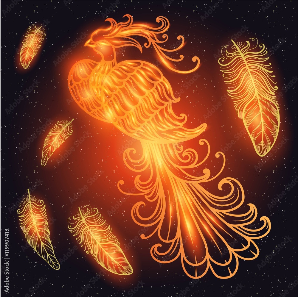 Firebird vector clipart Stock Vector | Adobe Stock