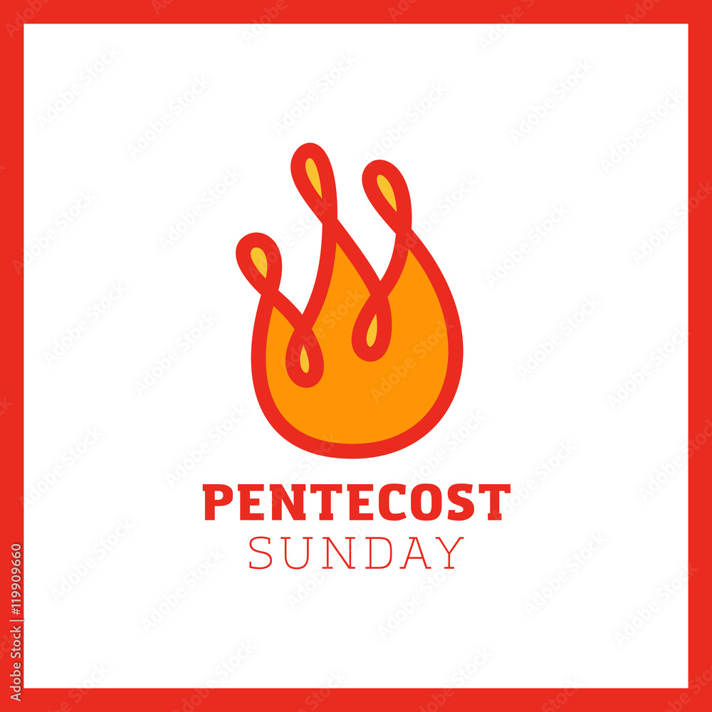Outline Vector logo of Pentecost Holy spirit Flame. Fire logotype Stock ...