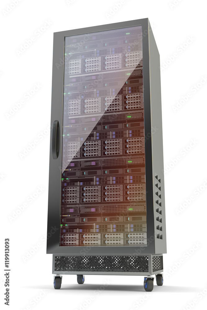 Internet and network data server unit, computer technology concept ...