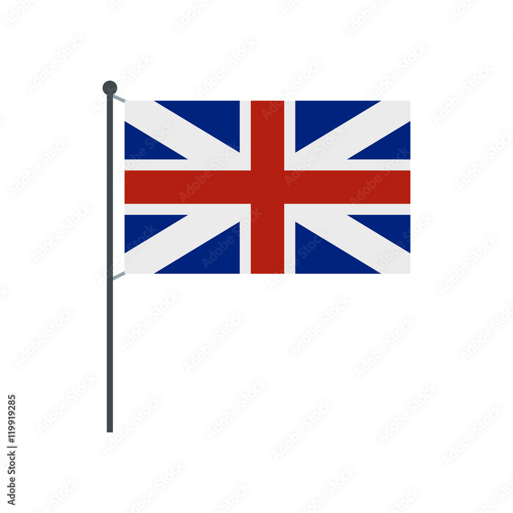 UK flag icon in flat style isolated on white background. State symbol ...