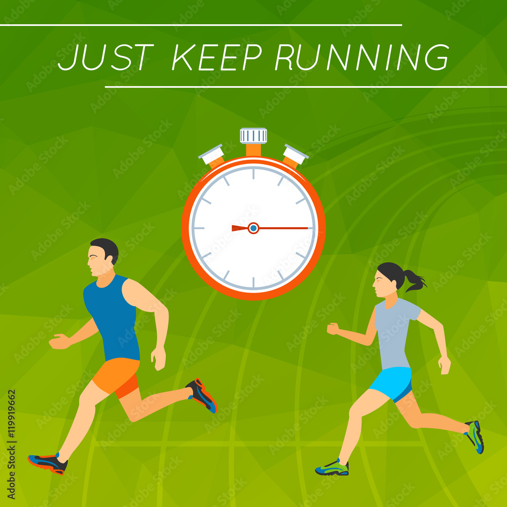 Just Keep Running Stock Vector | Adobe Stock