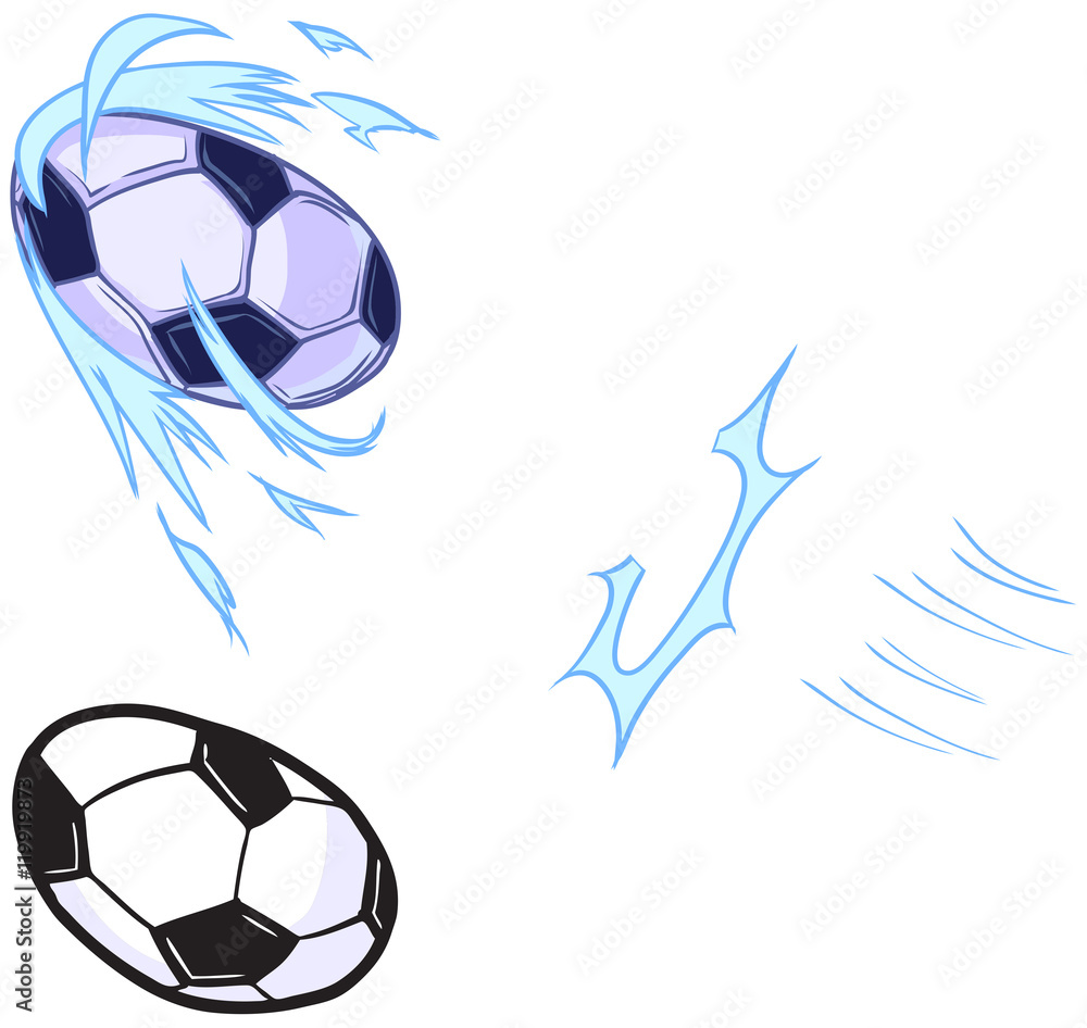 Vector Cartoon Soccer Ball Being Kicked Template Stock Vector | Adobe Stock