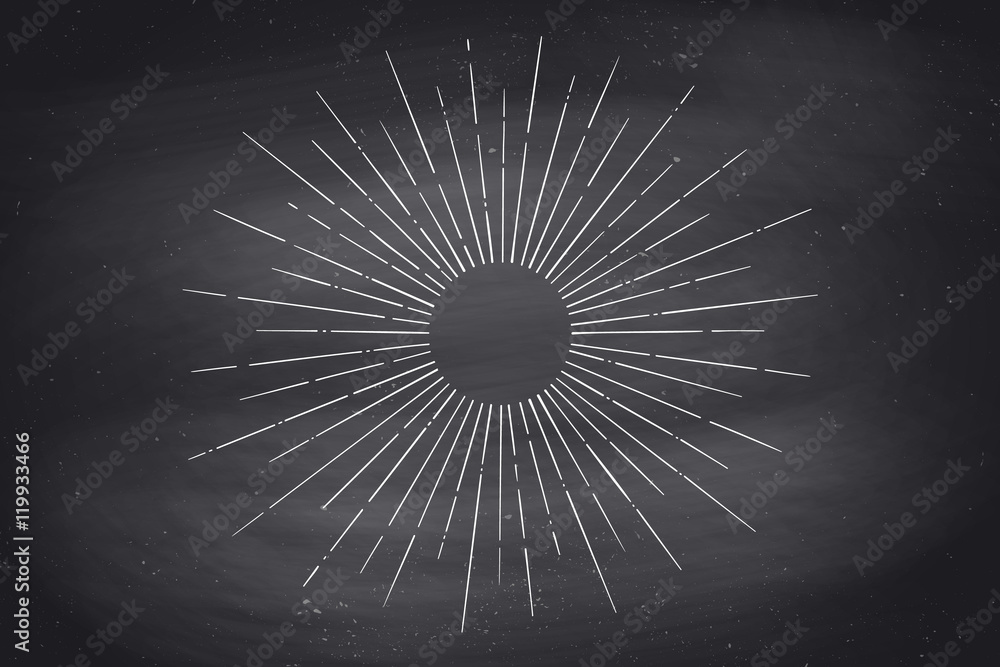 Linear drawing of light rays, sunburst Stock Vector | Adobe Stock