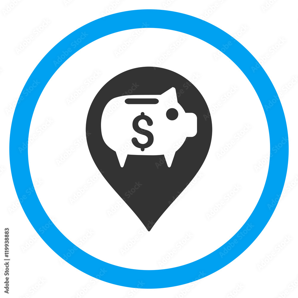 Bank Pointer vector bicolor rounded icon. Image style is a flat icon ...