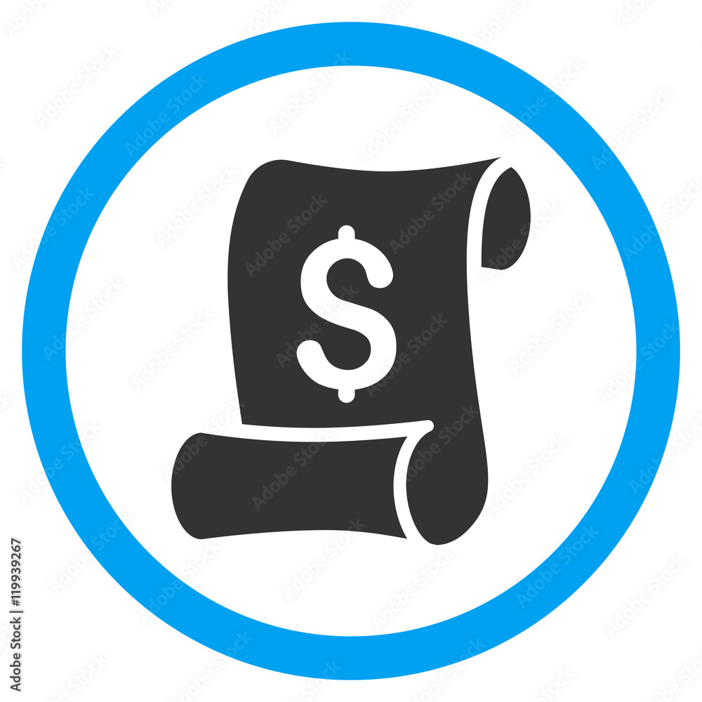 Financial Receipt Roll vector bicolor rounded icon. Image style is a ...