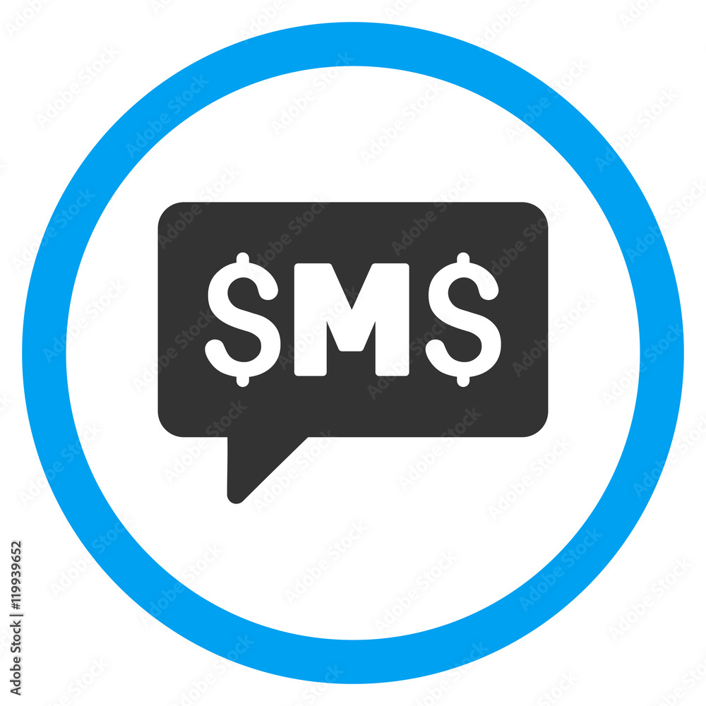 SMS Message vector bicolor rounded icon. Image style is a flat icon ...