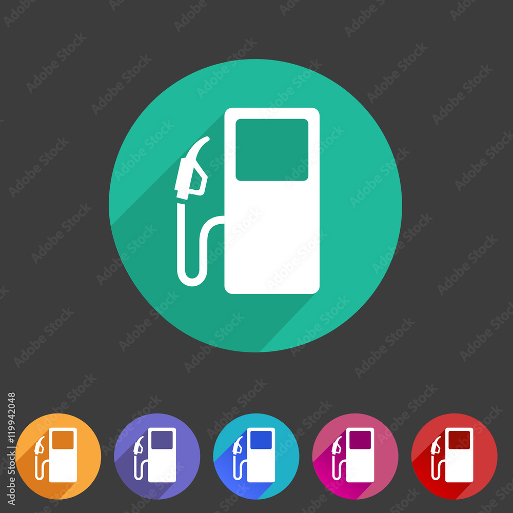 gas petrol fuel station icon flat web sign symbol logo label set Stock ...