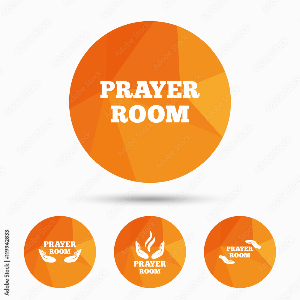 Prayer room icons. Religion priest symbols. Stock Vector | Adobe Stock