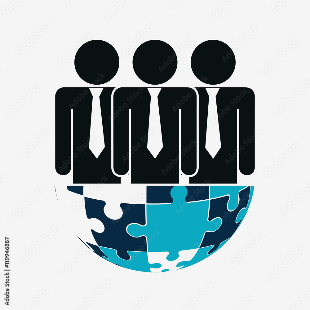 pictograms puzzle sphere teamwork support collaborative cooperation ...