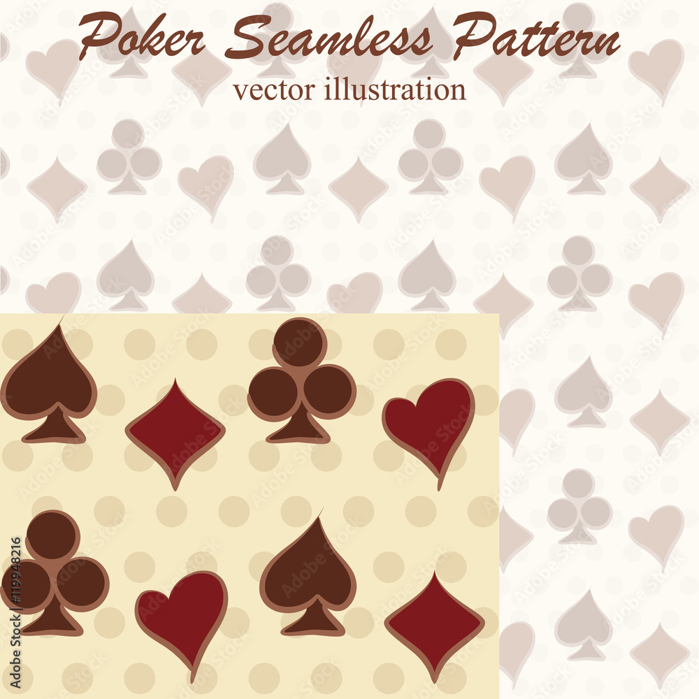 Poker seamless pattern, vector illustration Stock Vector | Adobe Stock