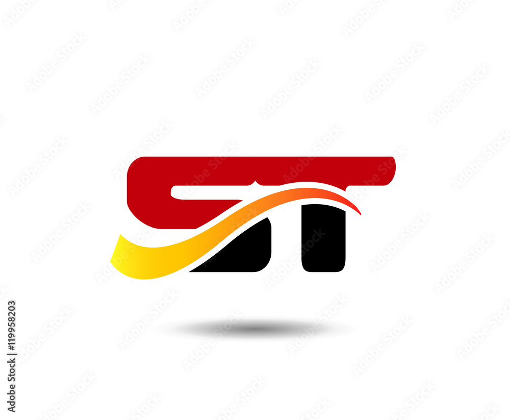 Letter ST Logo Stock Vector | Adobe Stock