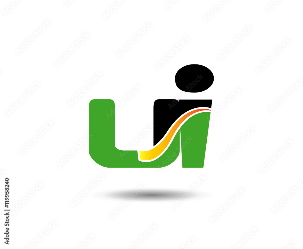 Ui Logo letter Stock Vector | Adobe Stock