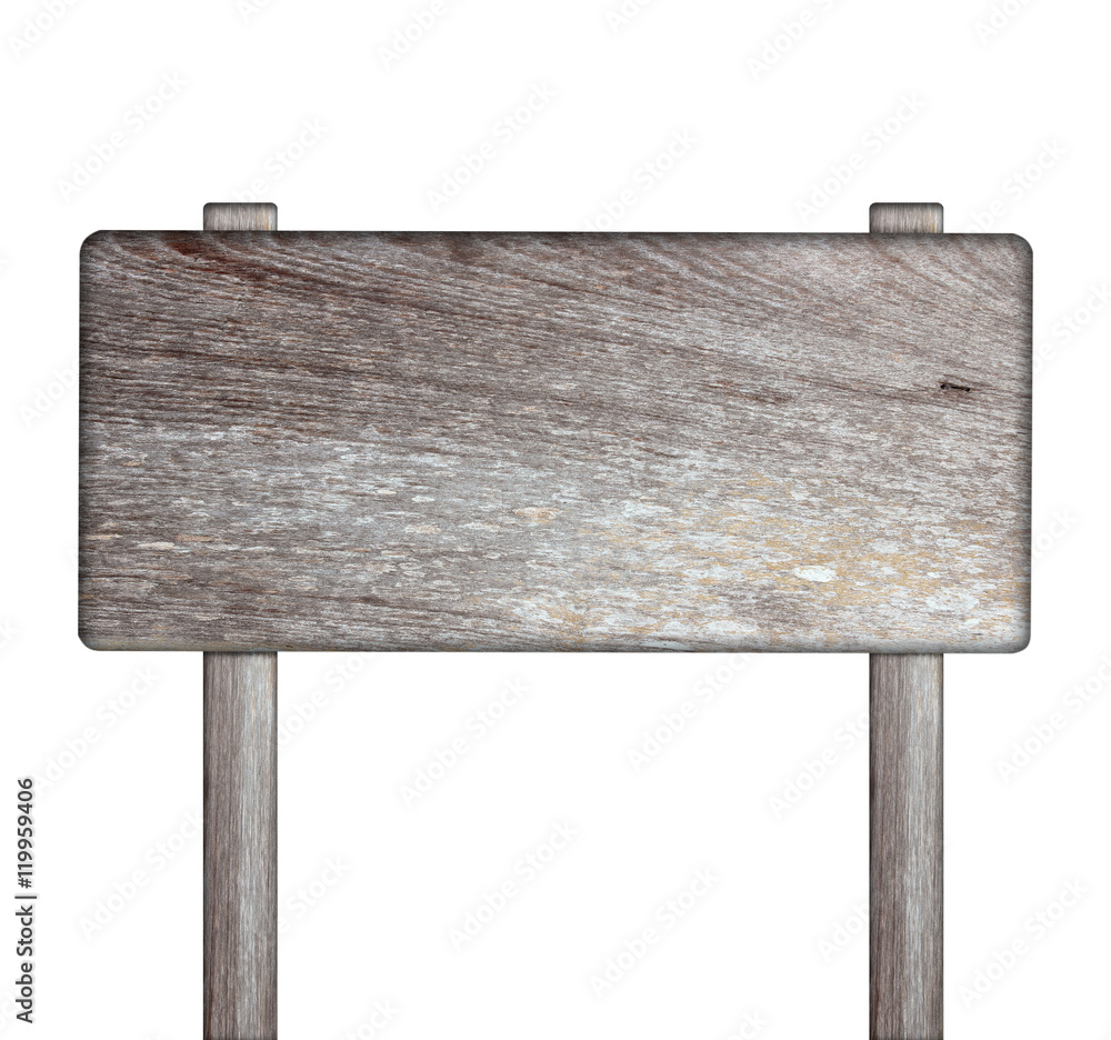 Old wooden sign isolated on white. Stock Photo | Adobe Stock