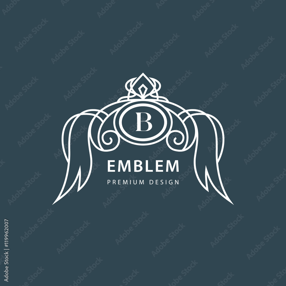Dark Teal B Monogram Clip Art