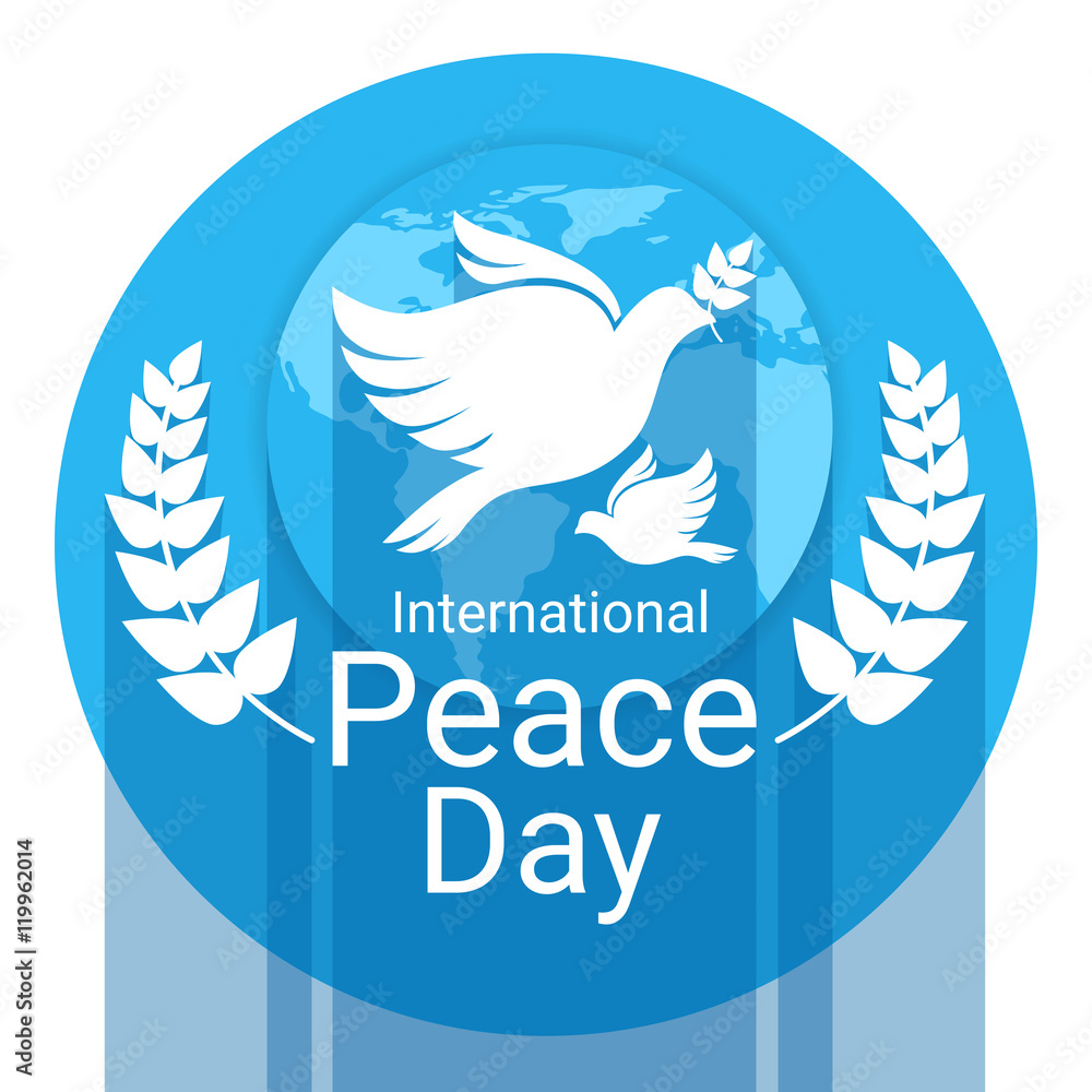 World Peace Day Poster White Dove Bird Symbol Stock Vector | Adobe Stock