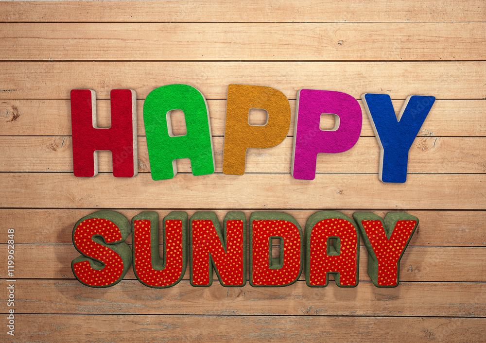 Happy Sunday, 3D, Typography Stock Illustration | Adobe Stock