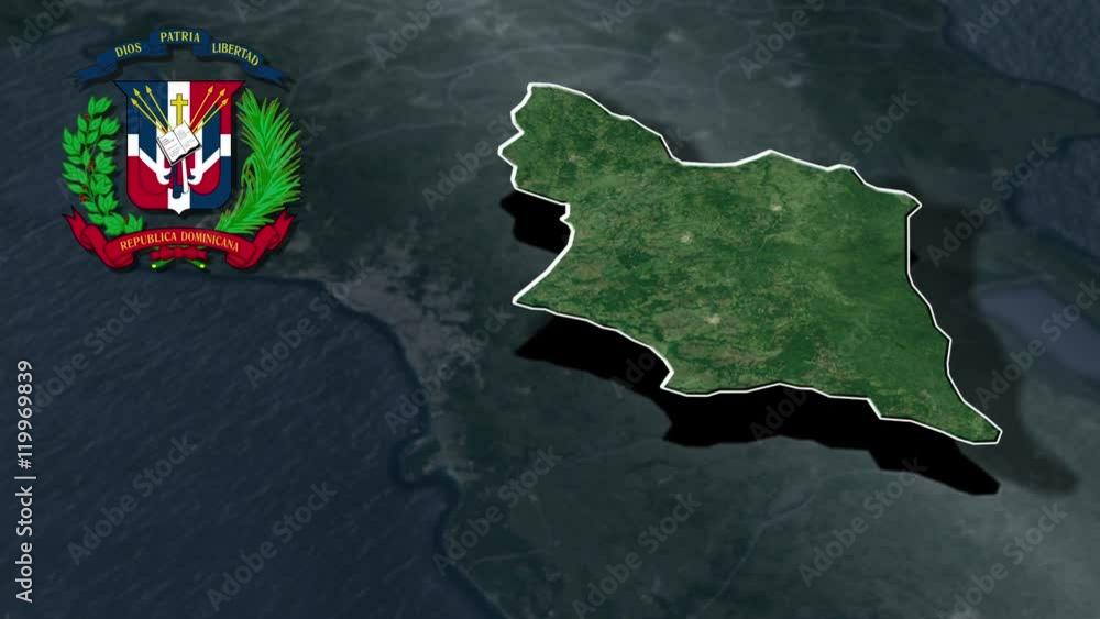 Monte Plata with Coat Of Arms Animation Map Provinces of Dominican ...