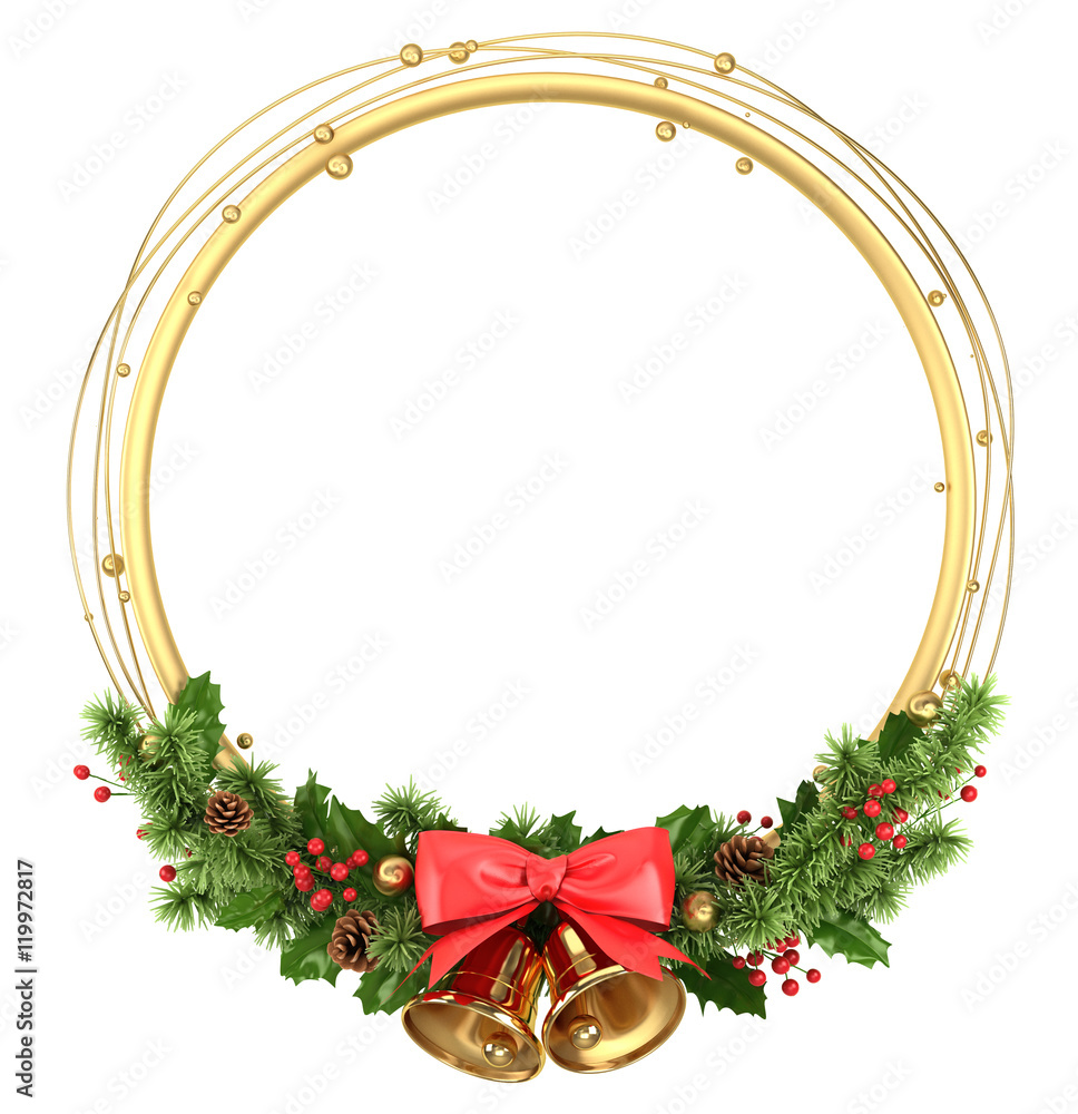 Round circle frame border with christmas decoration Stock Illustration ...