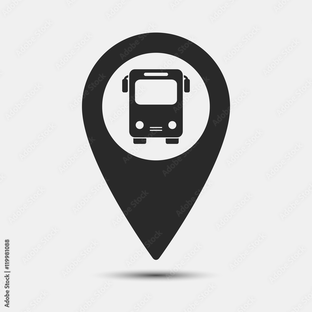 Simple map pointer with symbol bus station. For location maps. Mark ... Simple map pointer with symbol bus station. For location maps. Mark ...