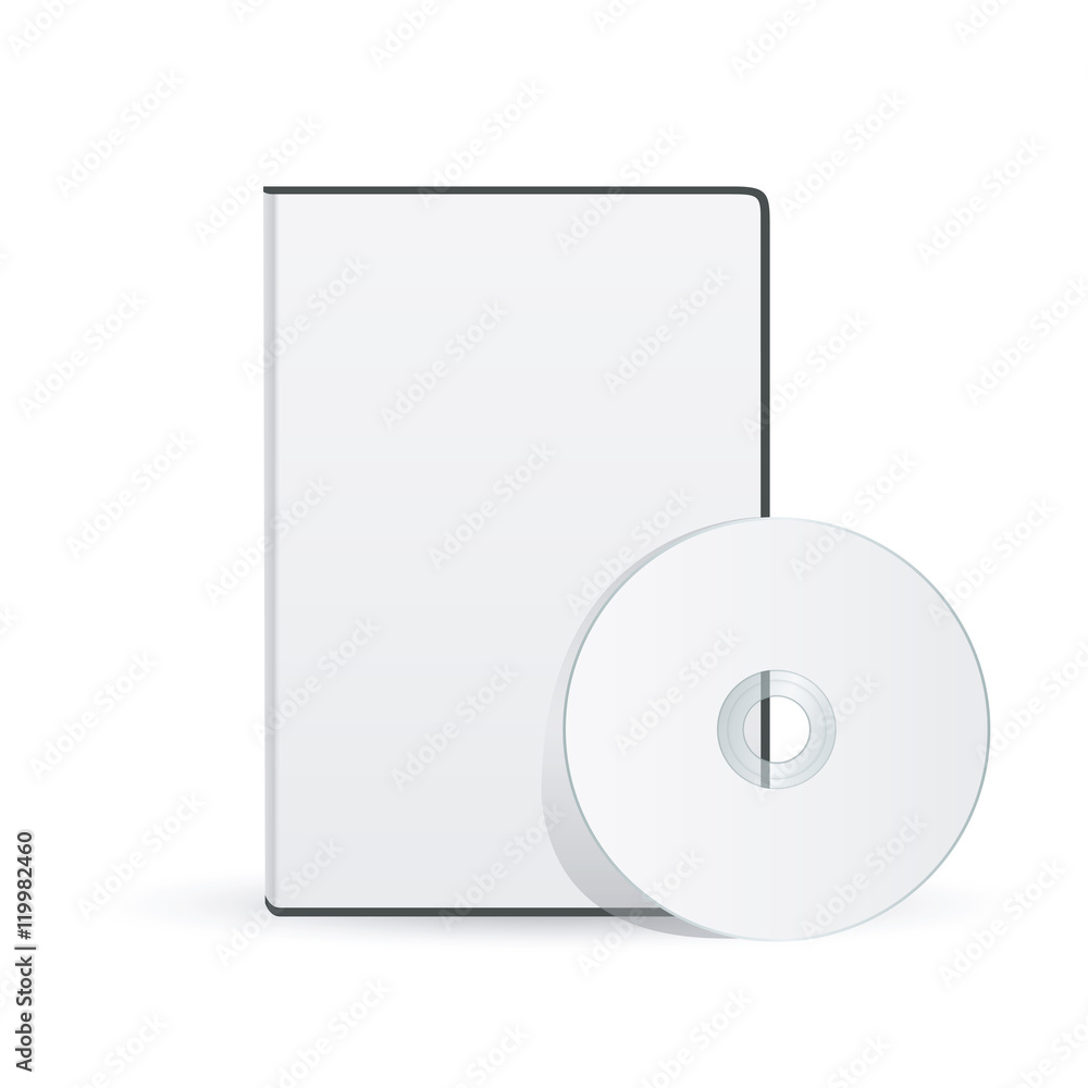 Blank white compact disk with cover mock up template. Vector ... Blank white compact disk with cover mock up template. Vector ...