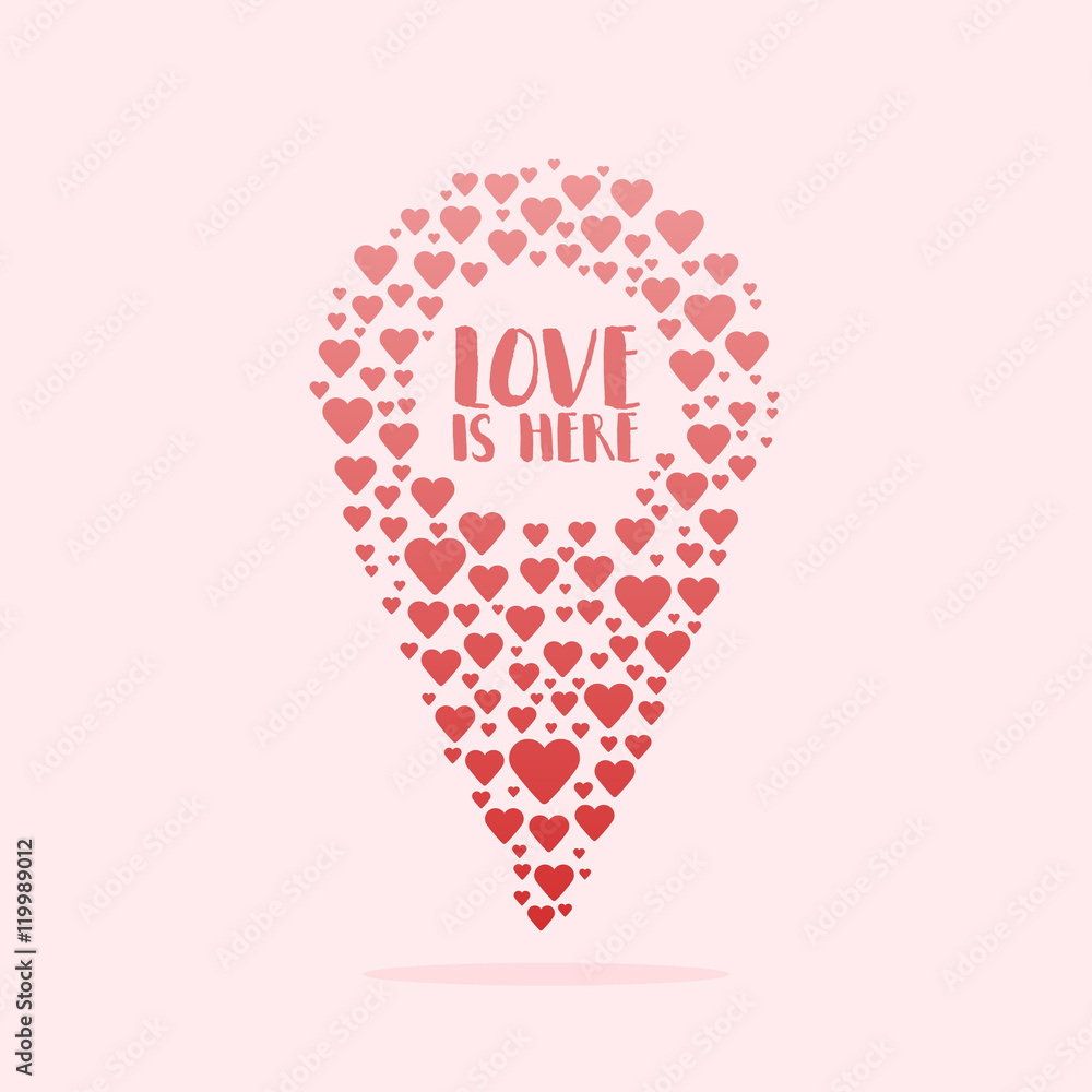 doodle icon. map pointer with heart. vector illustration Stock Vector ...