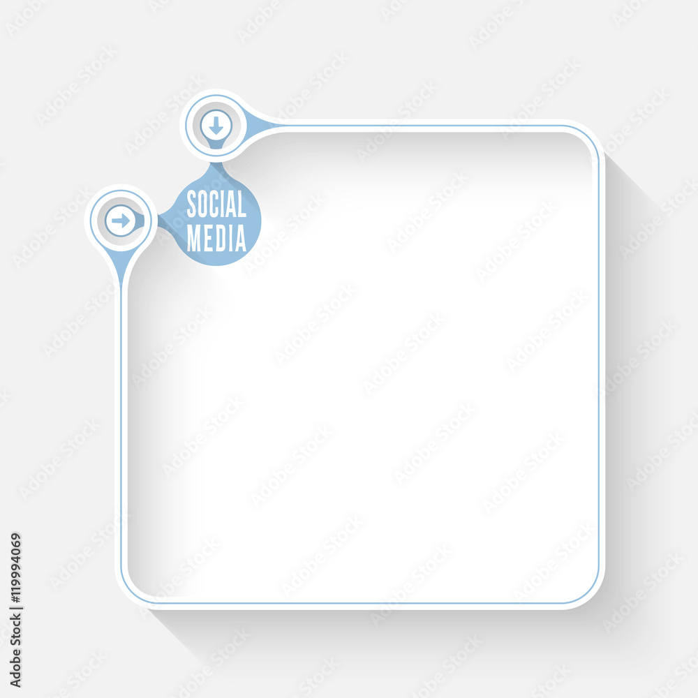 A white box for your text and the words social media Stock Vector ...