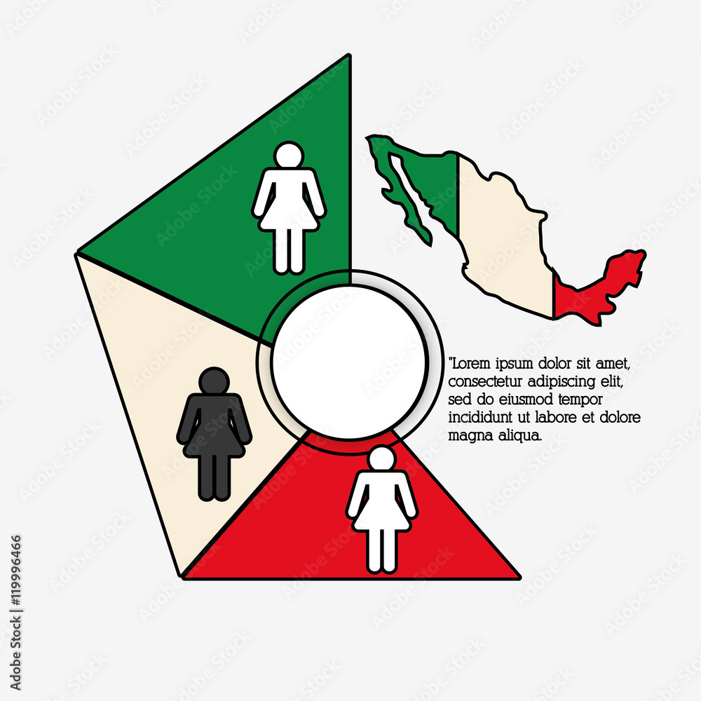 People pictogram person and infographic. Mexico landmark and mexican ...