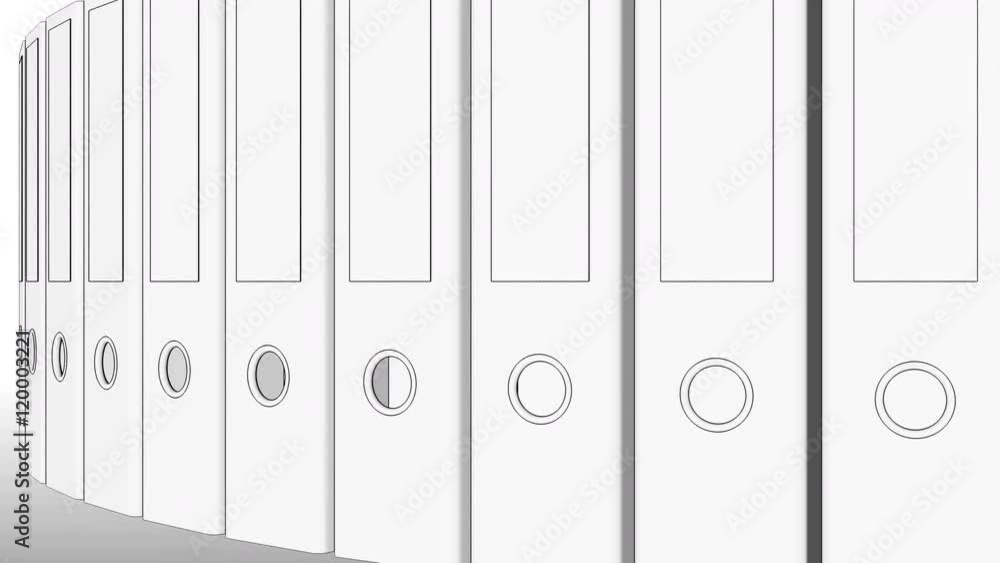 Rotating circle of empty office folders. 4K seamless loopable sketch ...