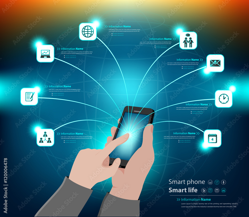 Mobile usage infographic and business presentation Stock Vector | Adobe ...