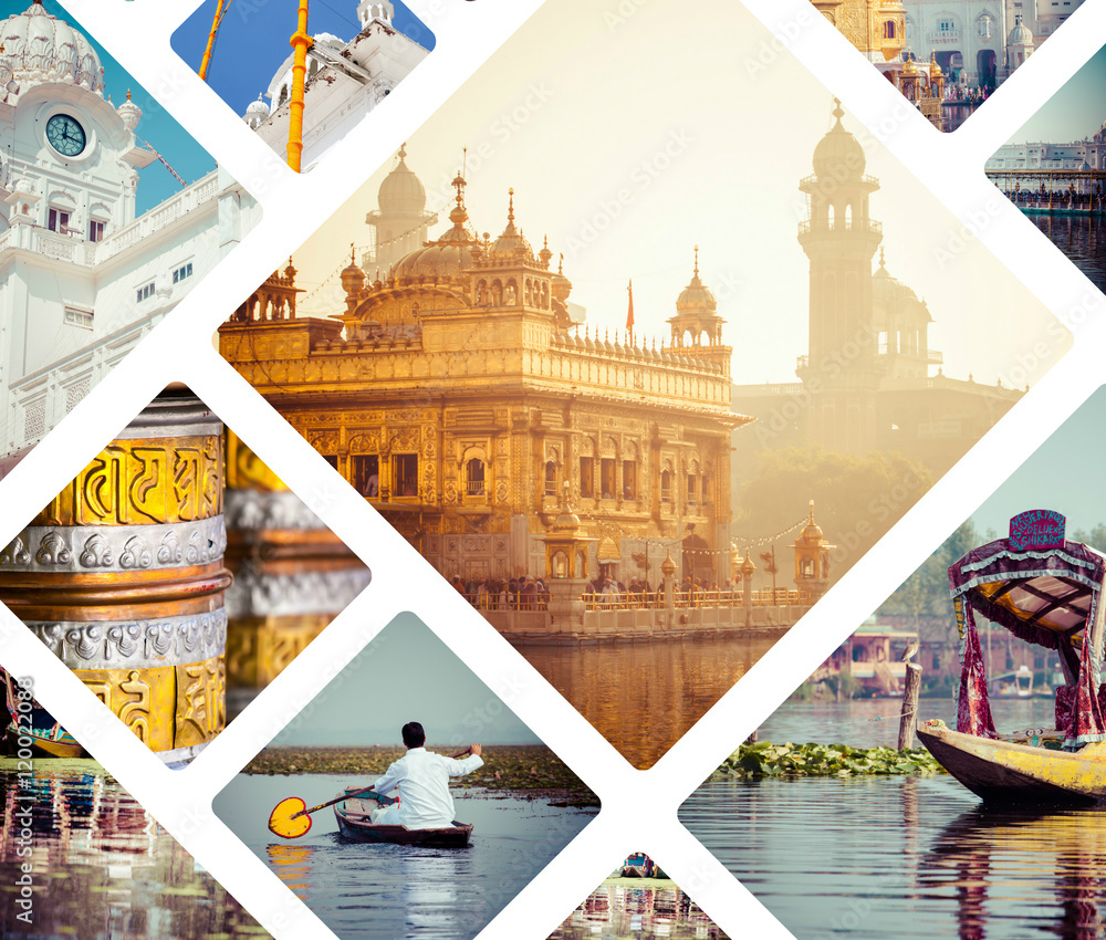 Collage of India images - travel background (my photos) Stock Photo ...