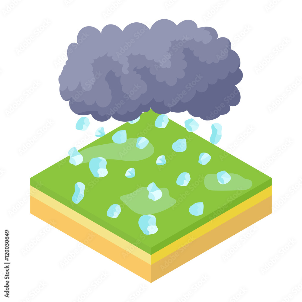 Cloud and hail icon in cartoon style on a white background vector ...