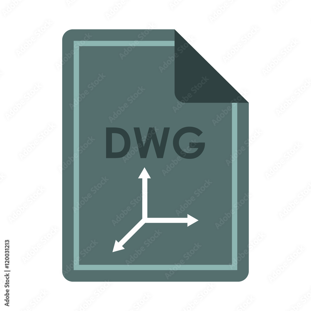 File DWG icon in flat style isolated on white background. Document type ...