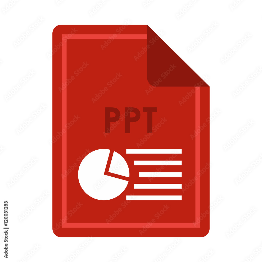 File PPT icon in flat style isolated on white background. Document type ...
