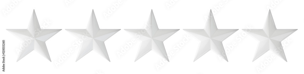 Stars rating isolated on white background, 3D rendering Stock ...