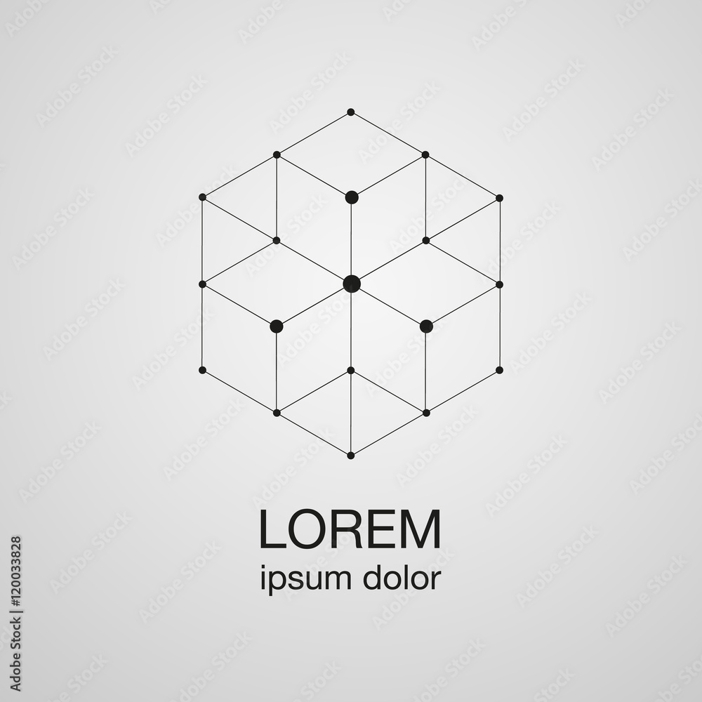 simple hexagon logo design concept, vector logo template Stock Vector ...