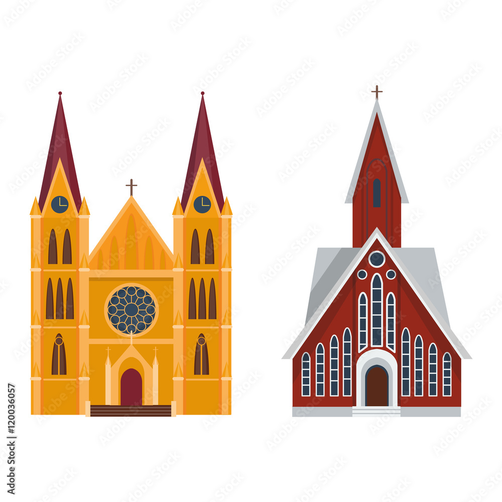 Cathedral and churche infographic temple building landmark tourism ...