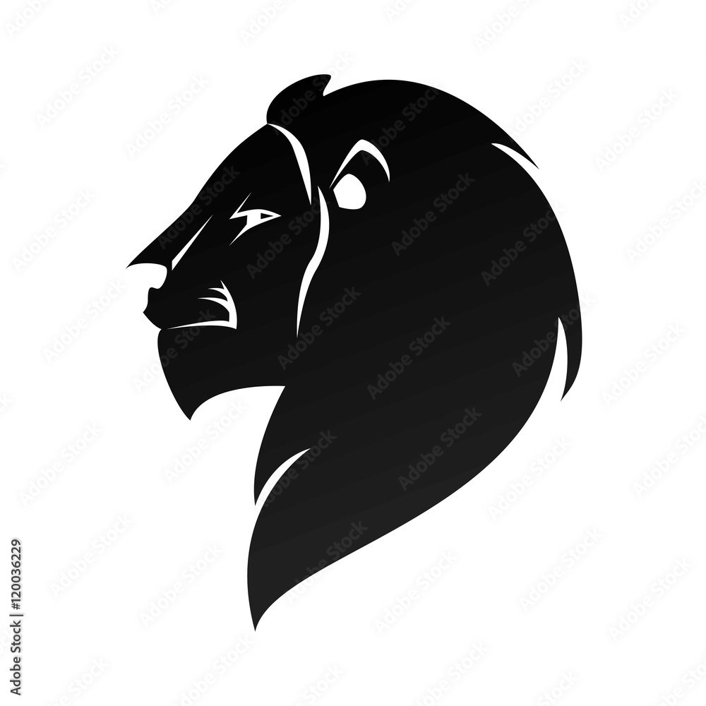 lion head profile wild animal leo zodiac sign vector illustration Stock ...