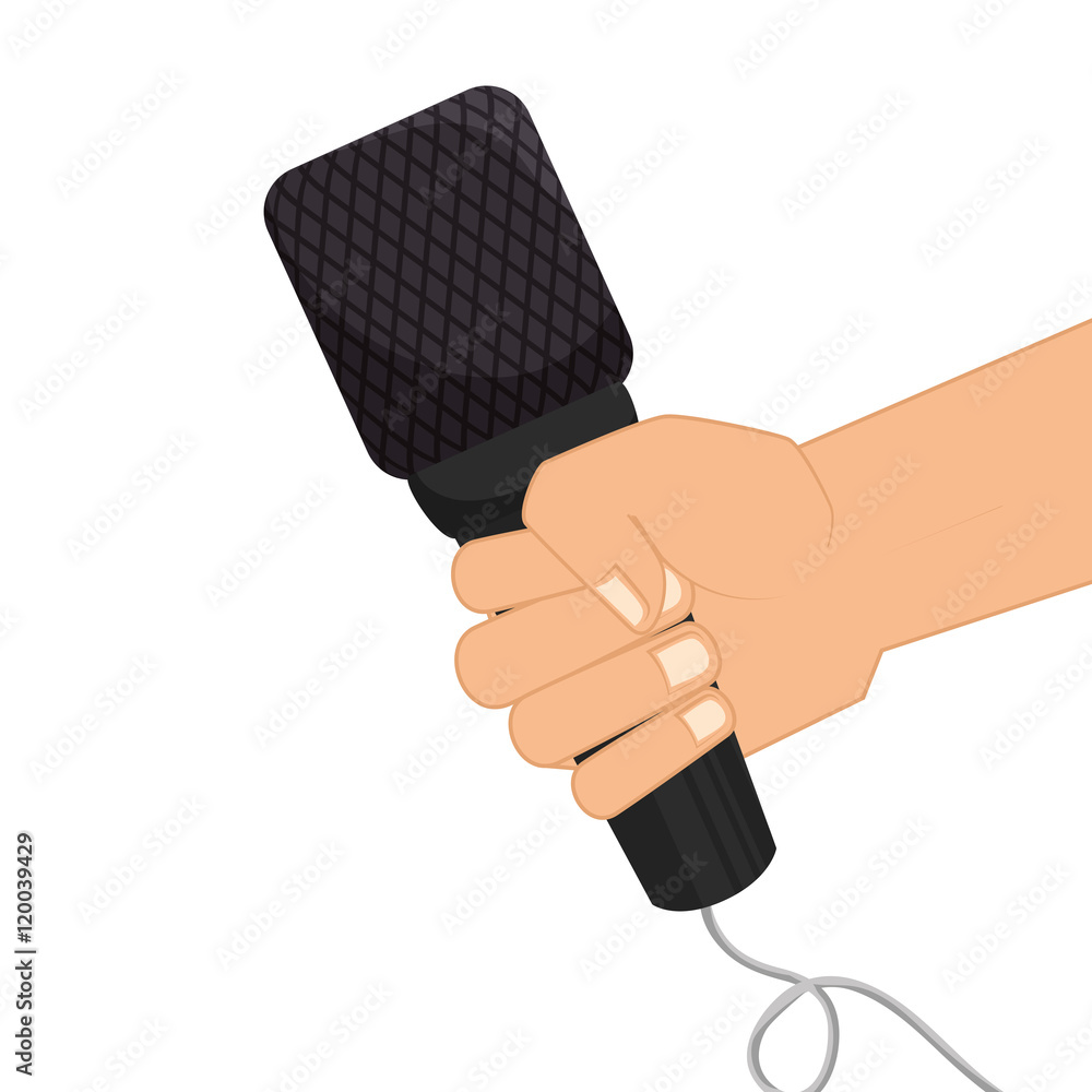 microphone hand journalist mic news audio communication technology ...